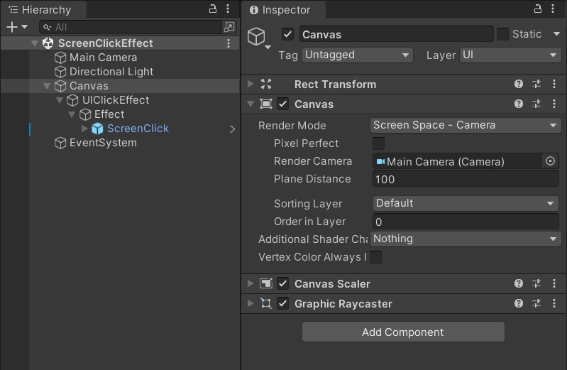 Unity3D 屏幕点击特效 - Awake