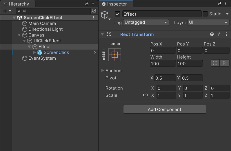 Unity3D 屏幕点击特效 - Awake