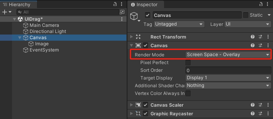 Unity3D UI 拖拽 - Awake